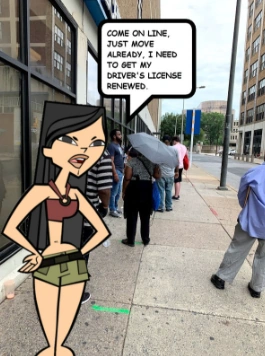 Heather waiting to get her Drivers License Renewed | Fandom