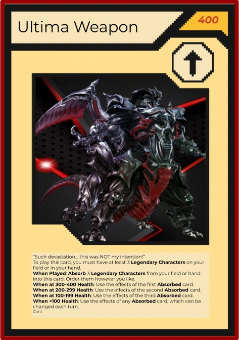 Ultima Weapon (Card) | Belectonic Arts Official Wiki | Fandom