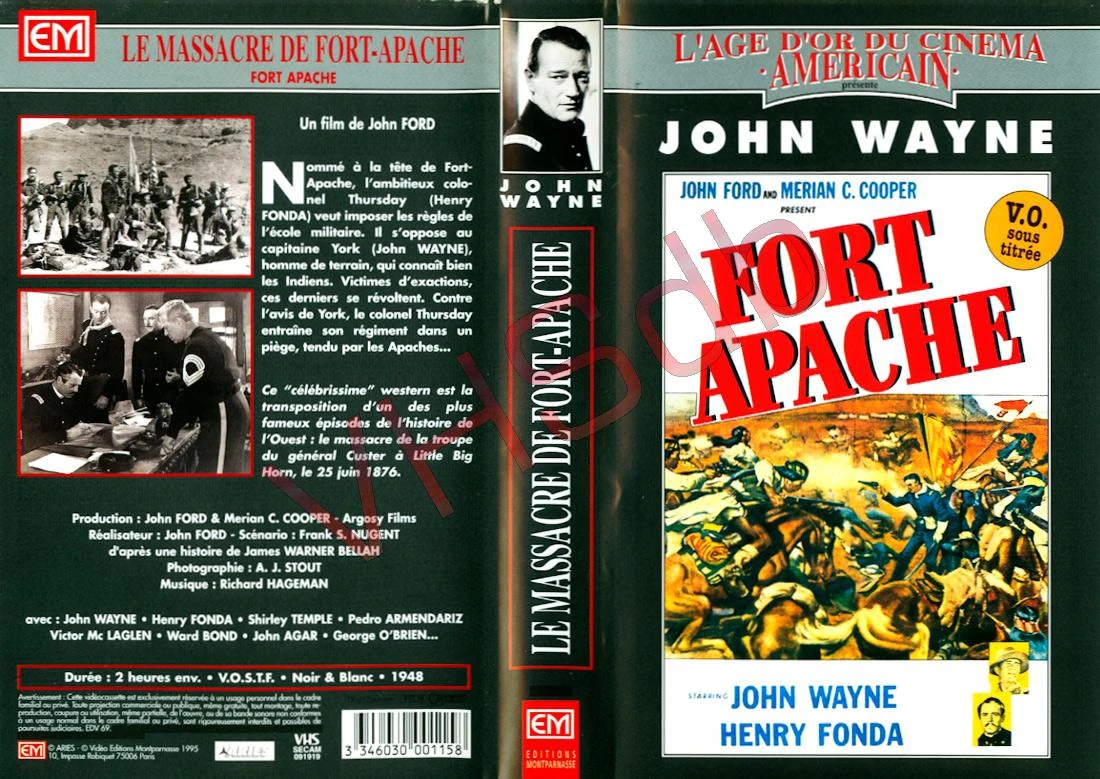 Éditions Montparnasse (France) - Fort Apache (1995) (Vente) | Wiki VHS | Fandom