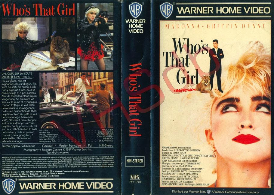Warner Home Video (Belgique) - Who's That Girl (1987) (Location) | Wiki ...