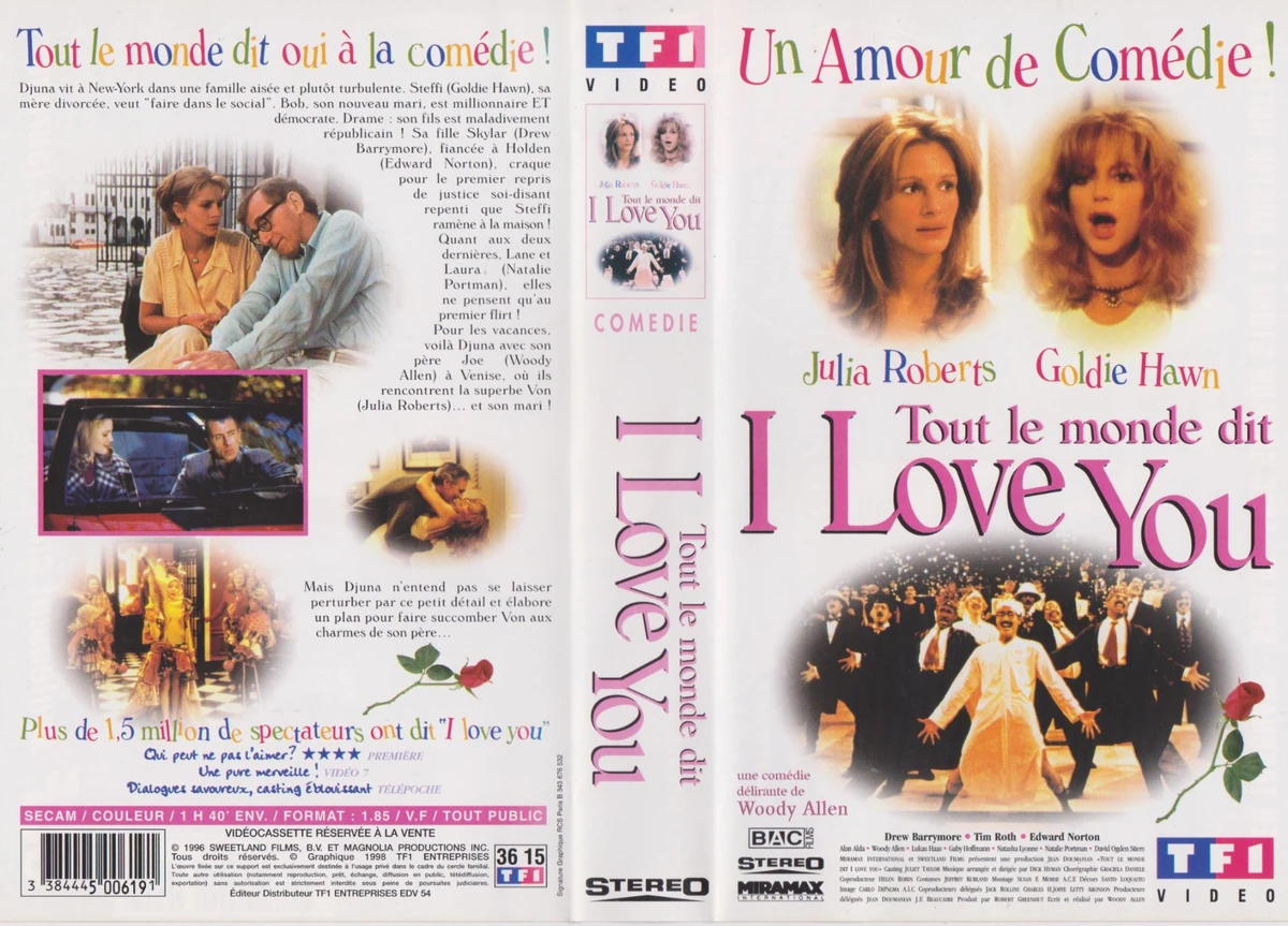 TF1 Vidéo (France) - Tout le monde dit I Love You (1998) (Vente) | Wiki ...