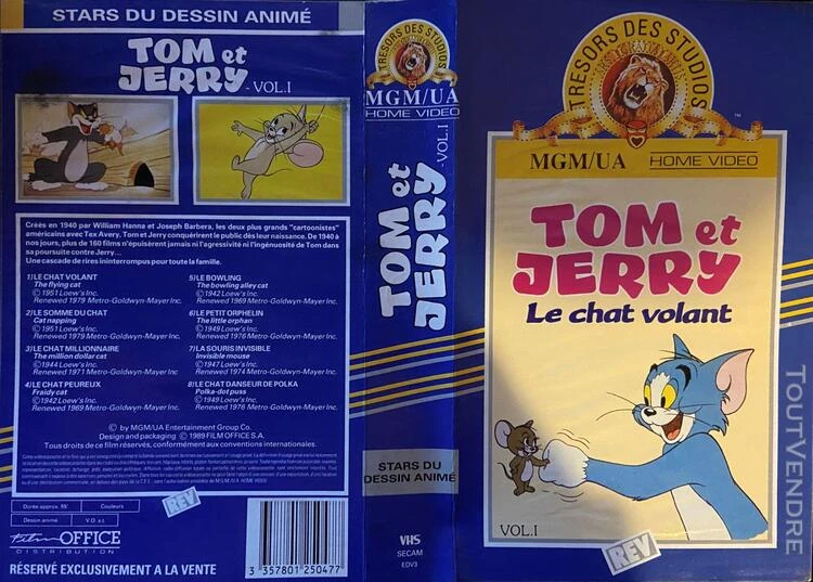 MGM/UA Home Video (France) - Tom et Jerry Vol. I : Le chat volant (1989 ...