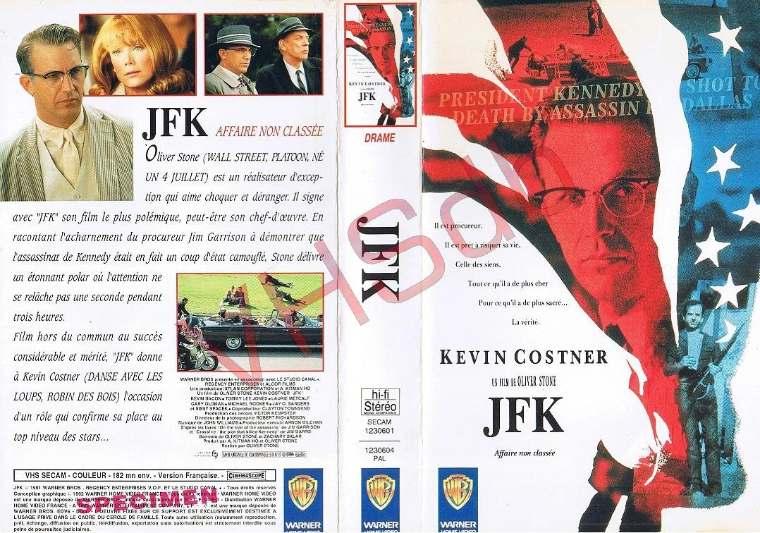 Warner Home Video (France) - JFK : Affaire non classée (1992) (Location) | Wiki VHS | Fandom