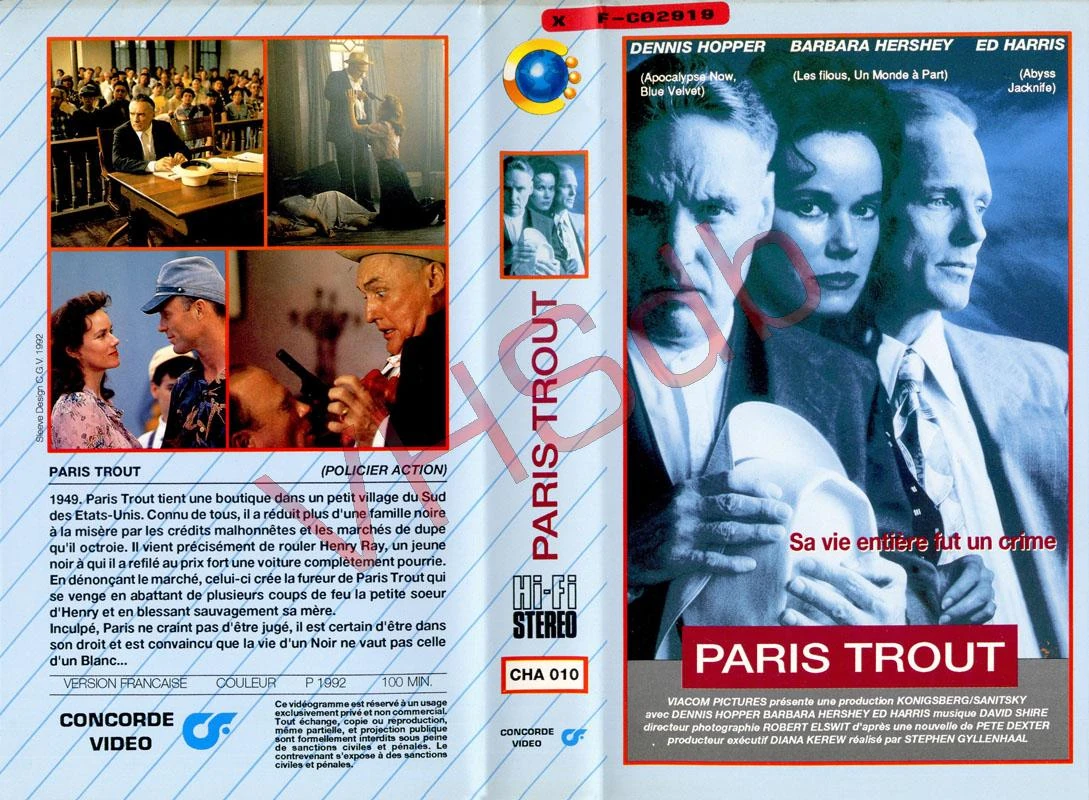 Concorde Video (Belgique) - Paris Trout (1992) (Location) | Wiki VHS ...