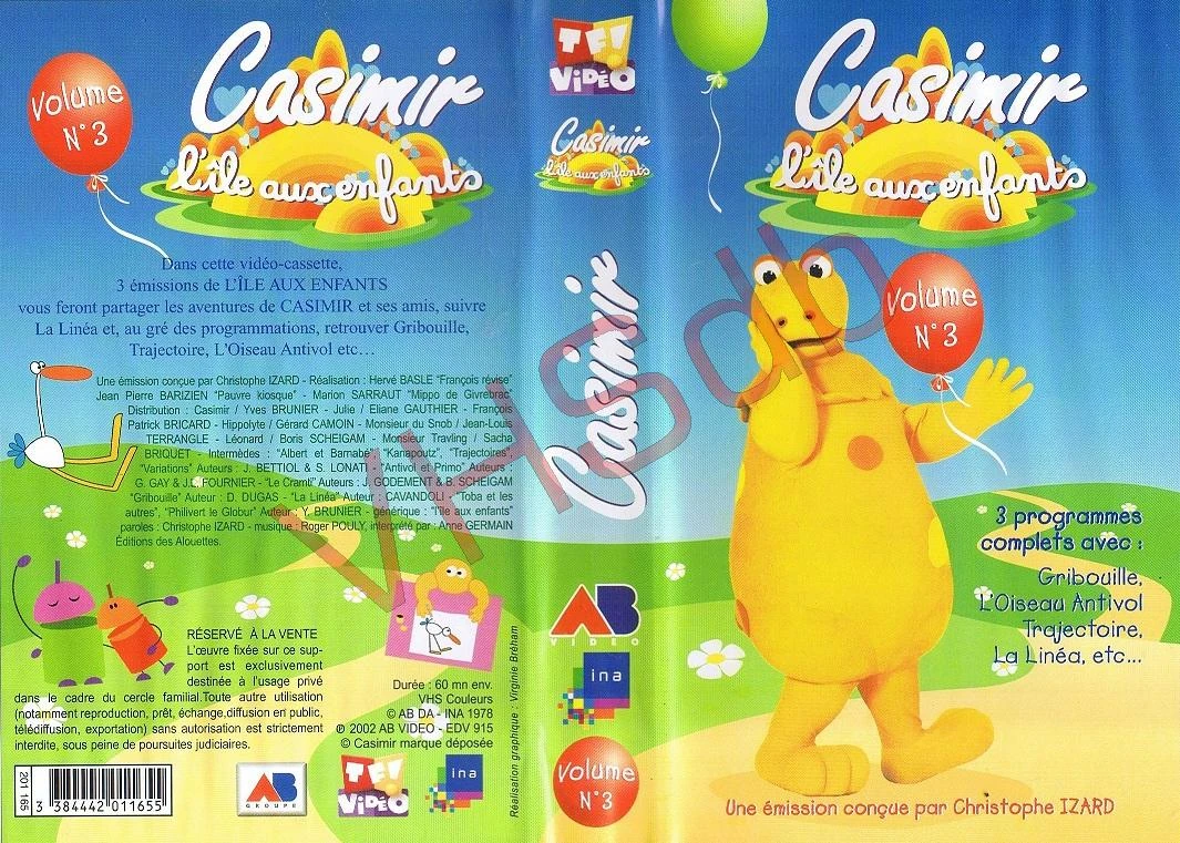 TF! Vidéo (France) - Casimir l'ile aux enfants Vol.3 (2002) (Vente) | Wiki VHS | Fandom
