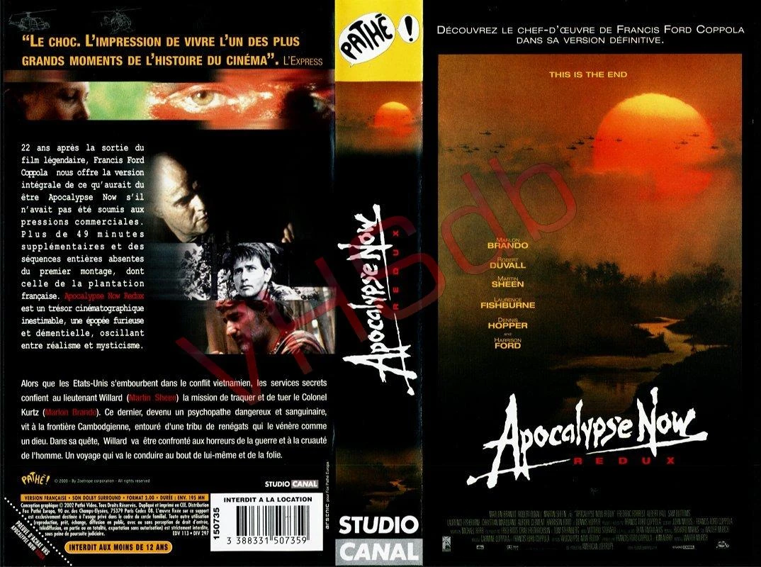Pathé Vidéo (France) - Apocalypse Now: Redux (2002) (Vente) | Wiki VHS ...