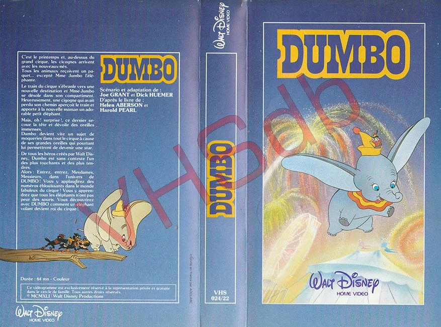 WDHV (France) - Dumbo (1985) (Location) | Wiki VHS | Fandom