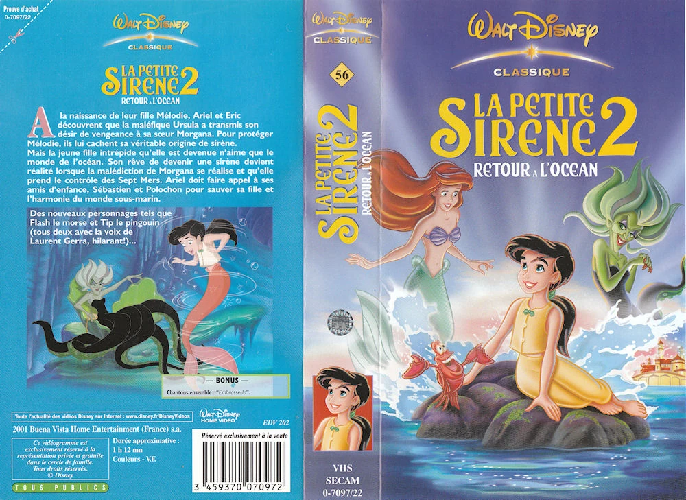 WDHE (France) - La petite sirène 2, retour à l'océan (2001) (Vente ...