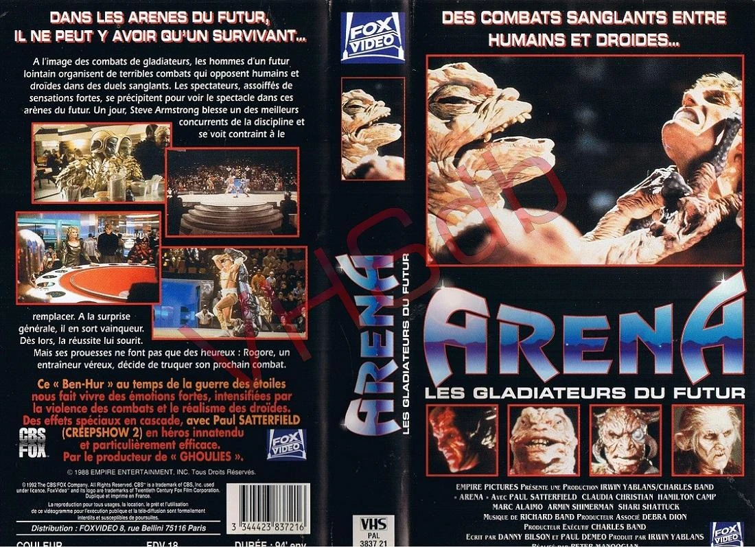 Fox Video (France) - Arena - Les gladiateurs du futur (1992) (Location) | Wiki VHS | Fandom