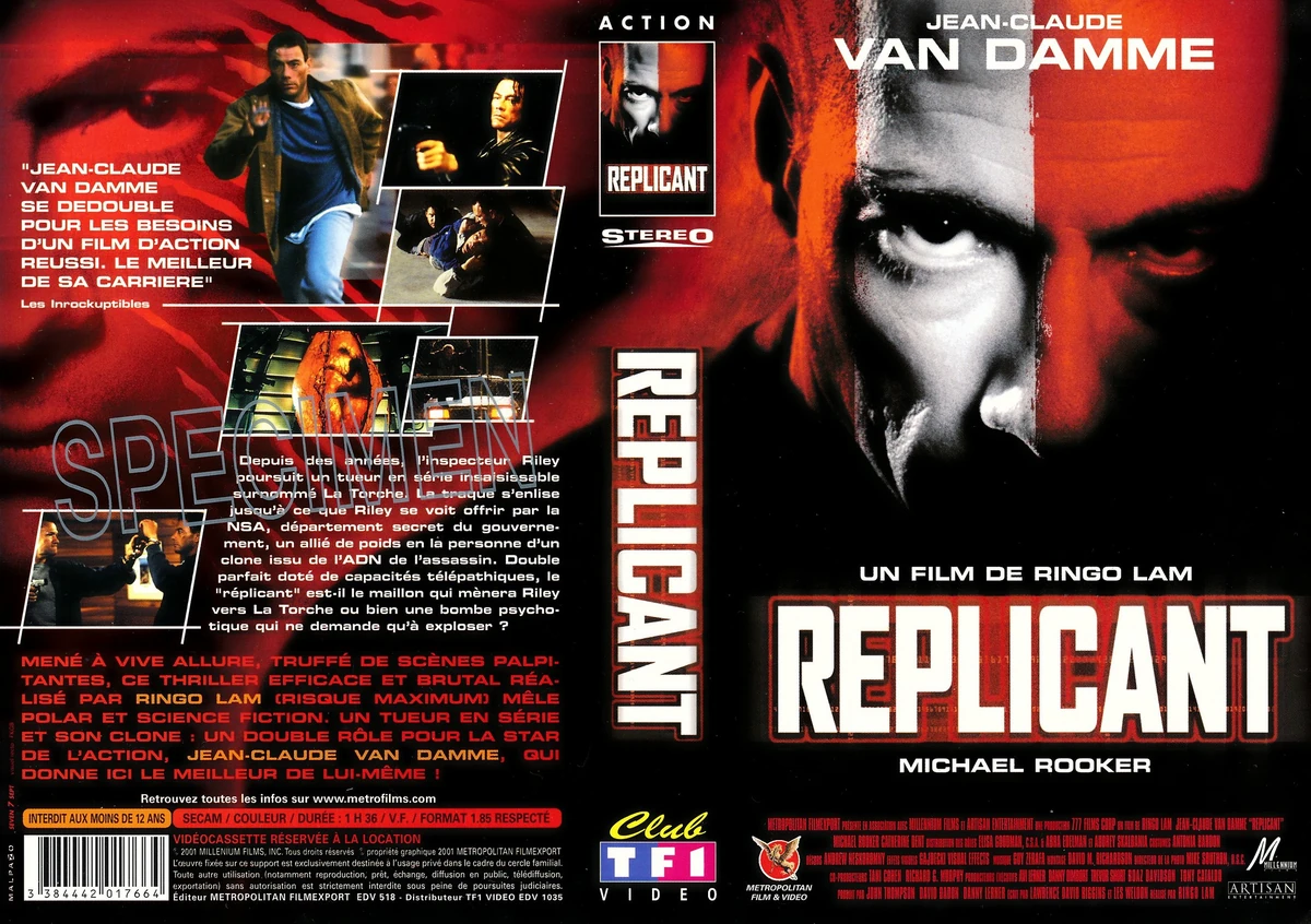 Club TF1 Vidéo (France) - Replicant (2001) (Location) | Wiki VHS | Fandom