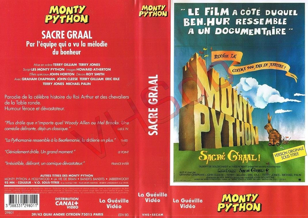 La Guéville Vidéo (France) - Monty Python, sacré Graal ! (1989) (Vente ...