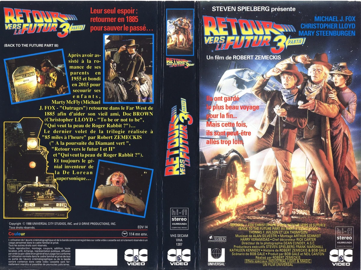 CIC Video (France) - Retour vers le futur 3ème partie (1991) (Location ...