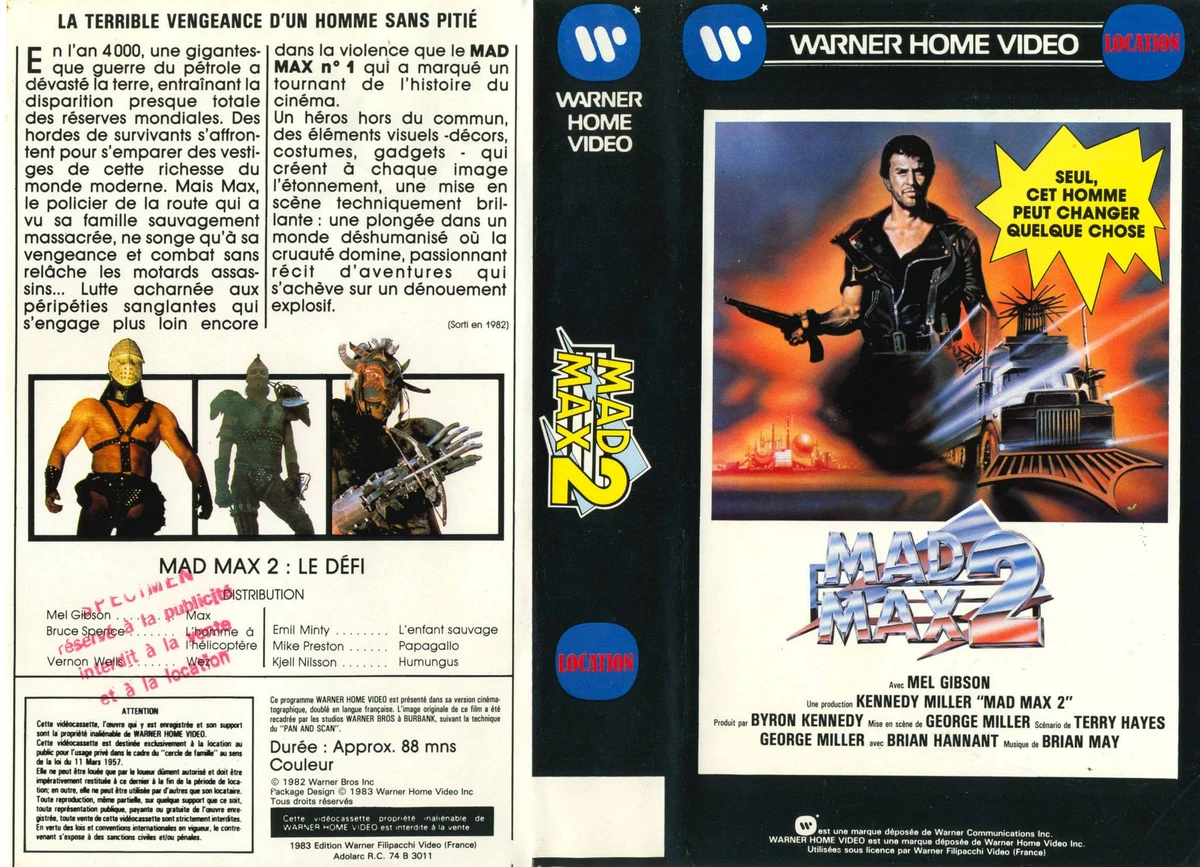 Warner Home Video (France) - Mad Max 2 (1983) (Location) | Wiki VHS ...