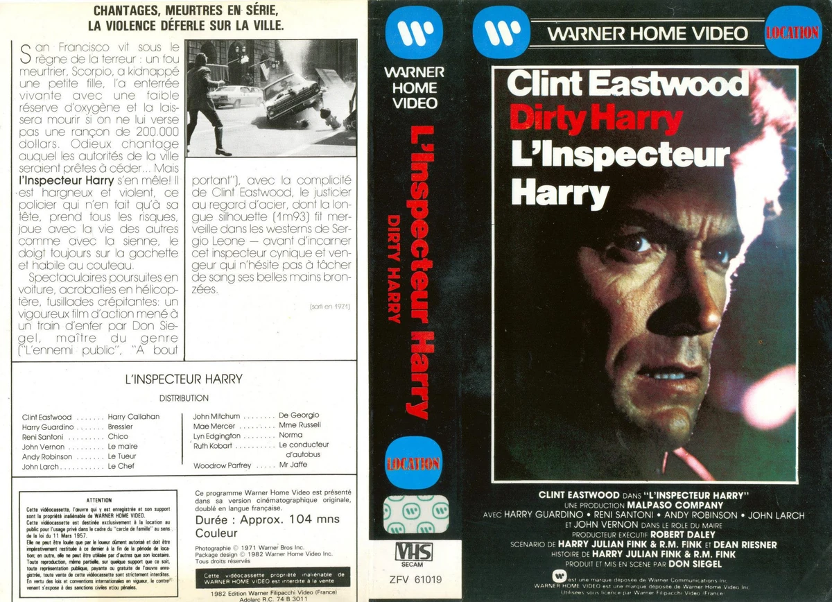 Warner Home Video (France) - L'inspecteur Harry (1982) (Location ...