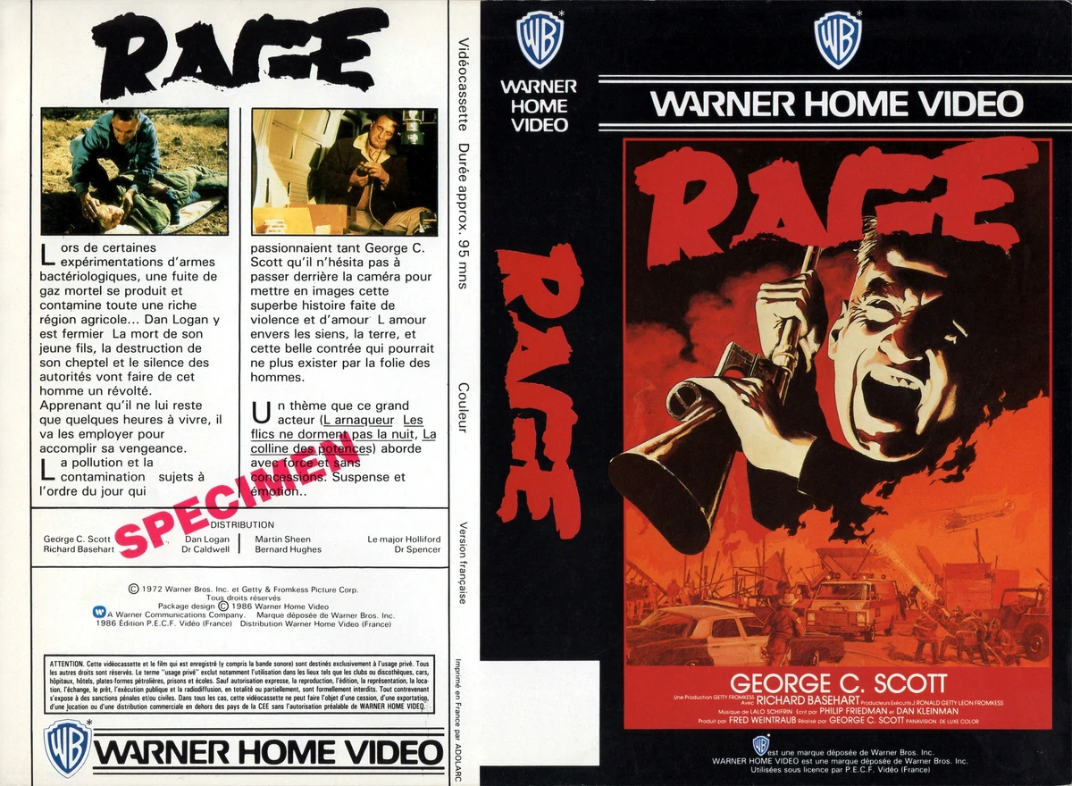 Warner Home Video (France) - Rage (1986) (Location) | Wiki VHS | Fandom