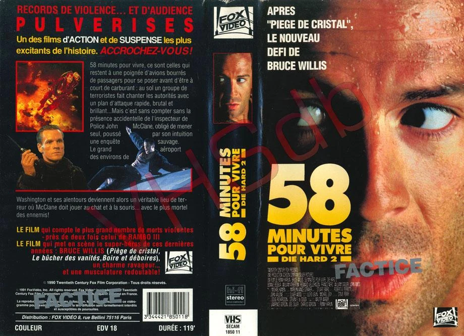 Fox Video (France) - 58 minutes pour vivre (1991) (Location) | Wiki VHS ...