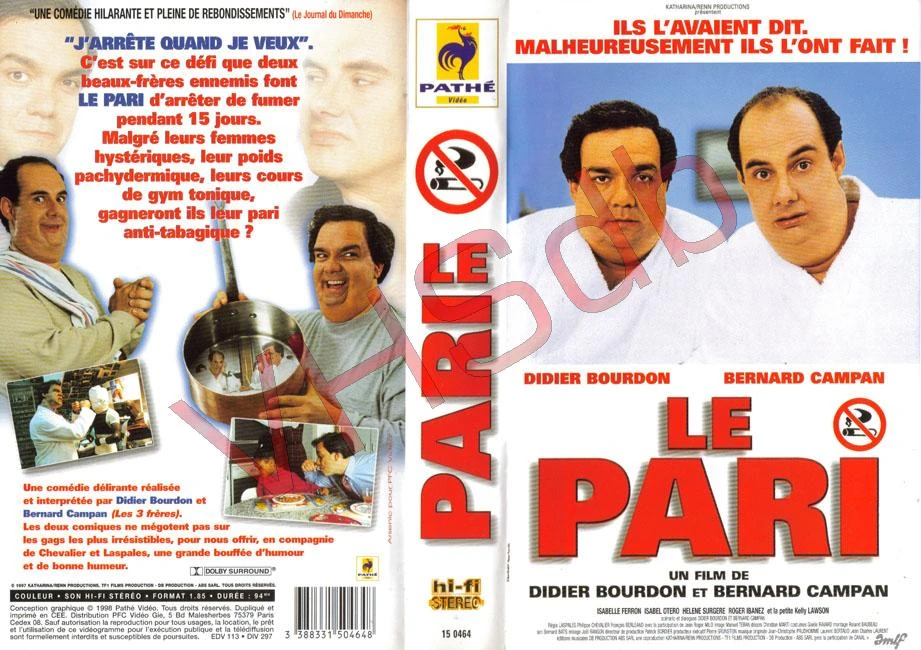Pathé Vidéo (France) - Le pari (1998) (Vente) | Wiki VHS | Fandom
