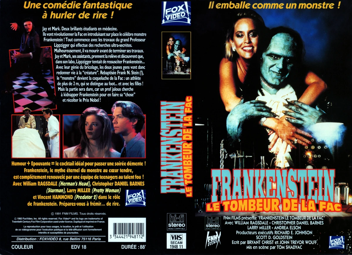 Fox Video (France) - Frankenstein, le tombeur de la fac (1992) (Location) | Wiki VHS | Fandom