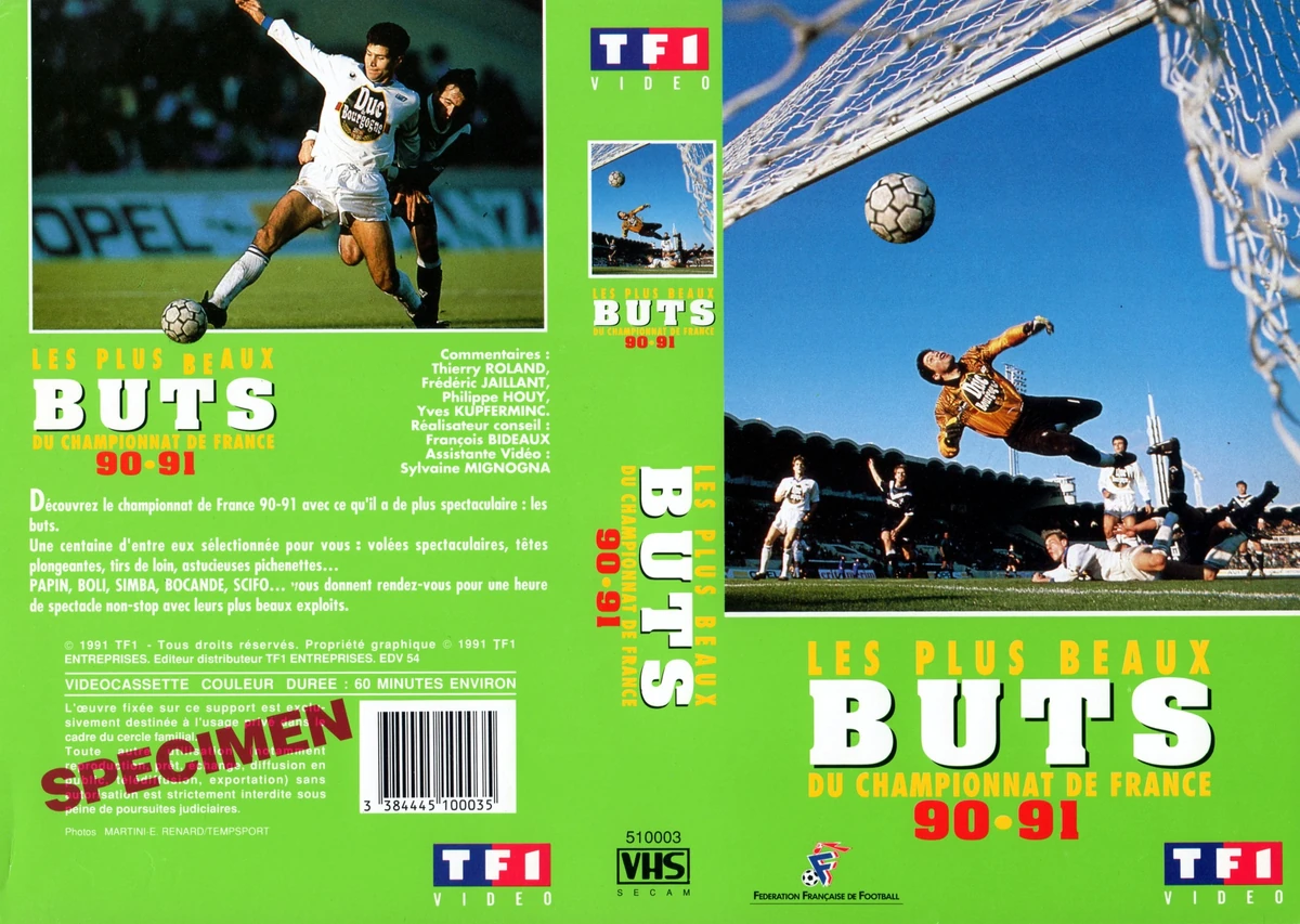 TF1 Vidéo (France) - Les plus beaux buts du championat de France 90-91 ...