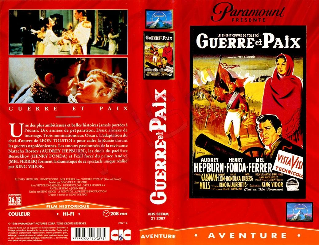 CIC/Paramount (France) - Guerre et paix (1993) (Vente) | Wiki VHS | Fandom