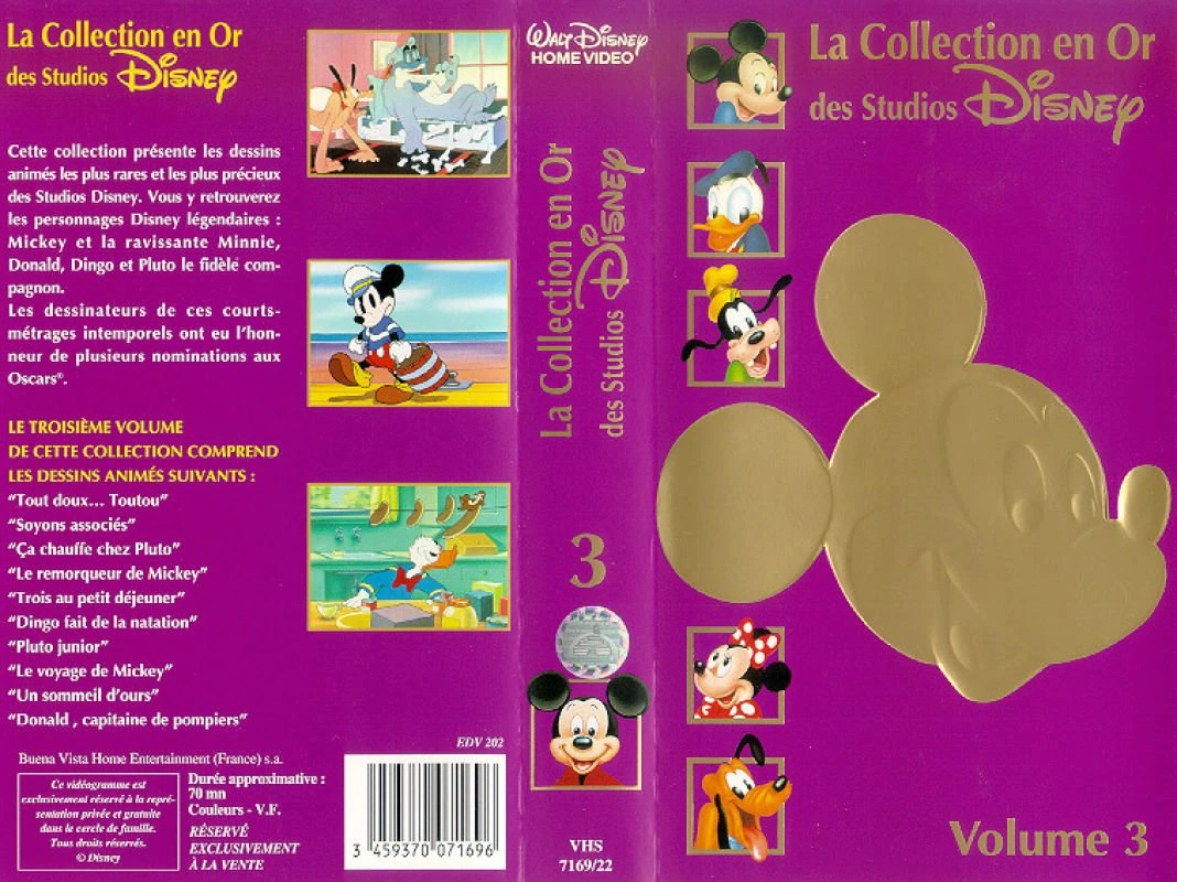 WDHV (France) - La collection en Or des studios Disney, Volume 3 (1997) (Vente) | Wiki VHS | Fandom