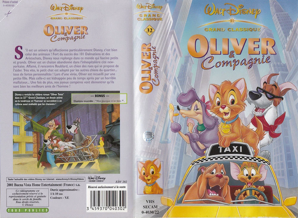 WDHE (France) - Oliver et compagnie (2001) (Vente) | Wiki VHS | Fandom