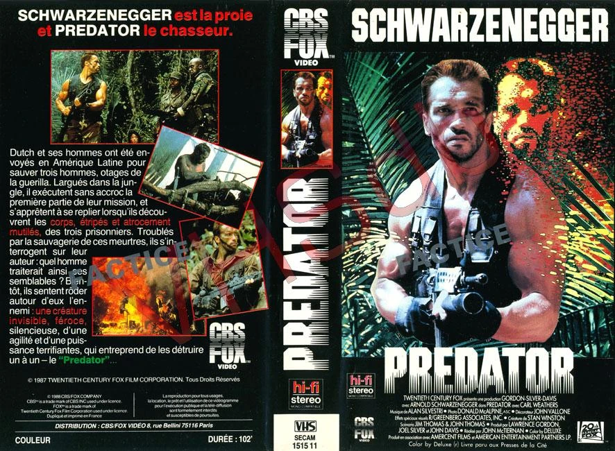 CBS/Fox Video (France) - Predator (1988) (Location) | Wiki VHS | Fandom
