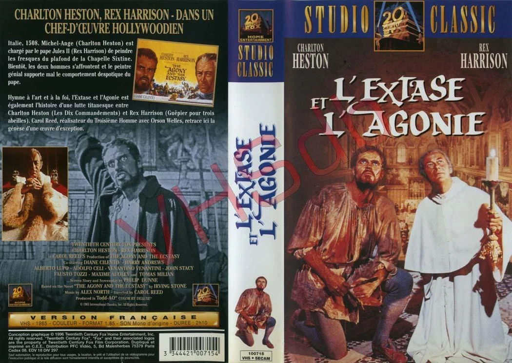 20th Century Fox (France) - L'extase et l'agonie (1996) (Vente) | Wiki VHS | Fandom