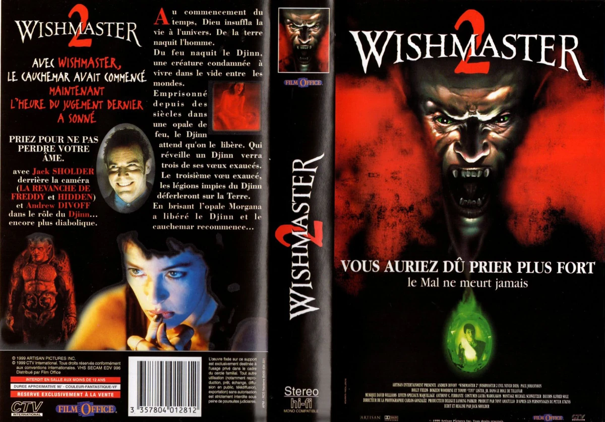 Film Office (France) - Wishmaster 2 (1999) (Vente) | Wiki VHS | Fandom