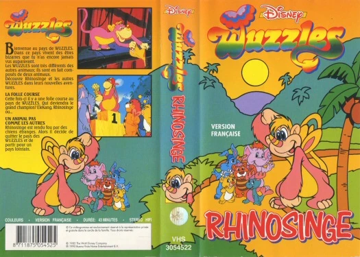 WDHV (Belgique) - Wuzzles - Rhinosinge (1995) (Vente) | Wiki VHS | Fandom