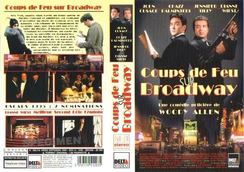 Delta Vidéo (France) - Coups de feu sur Broadway (1995) (Vente) | Wiki VHS | Fandom