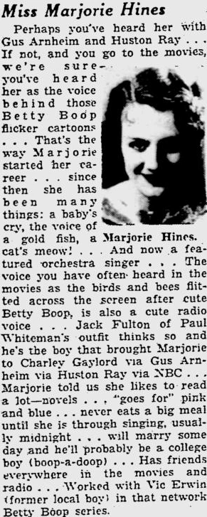 Margie Hines | BETTY BOOP Wiki | Fandom