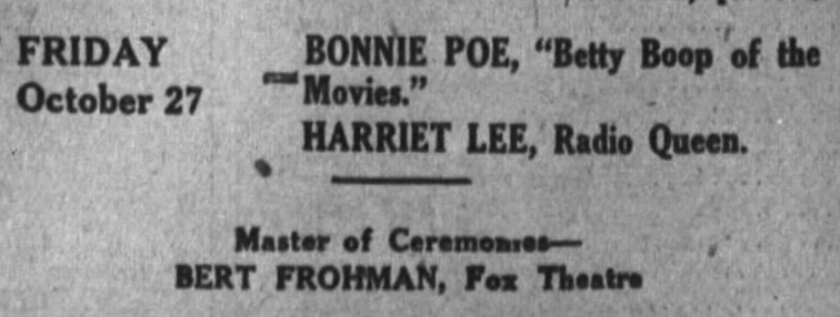 Friday October 27: Bonnie Poe and Harriet Lee (1933) | BETTY BOOP Wiki ...