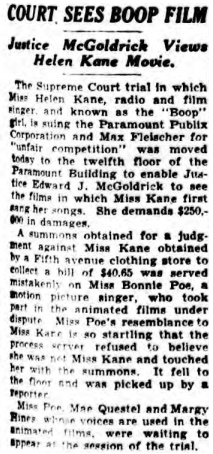 Bonnie Poe Mistaken for Helen Kane | BETTY BOOP Wiki | Fandom