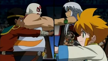 Tsubasa Otori & Yu Tendo vs. Benkei Hanawa & Demure | Beyblade Wiki ...