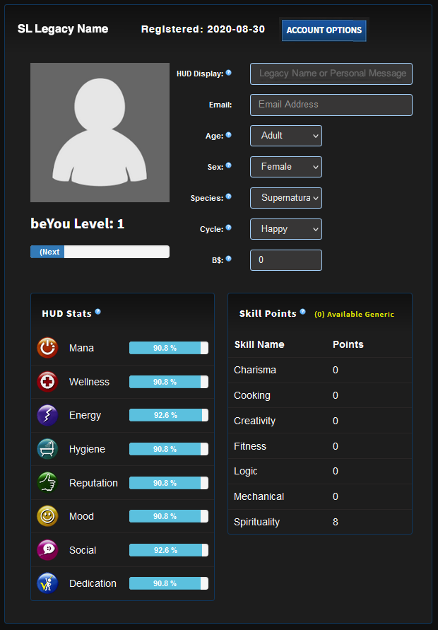 General -- Profile (Account) | BeYou World Wiki | Fandom