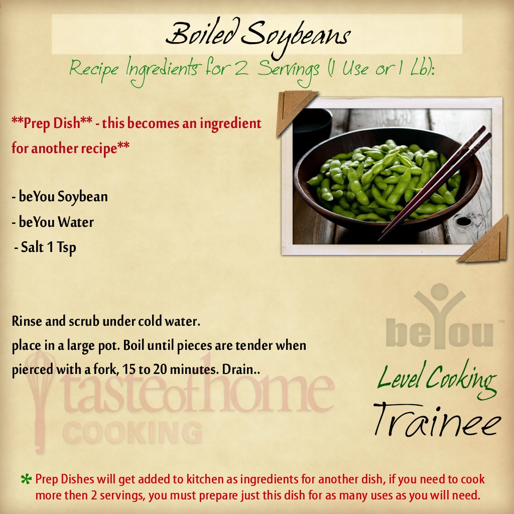 Recipe -- Boiled Soybeans | BeYou World Wiki | Fandom