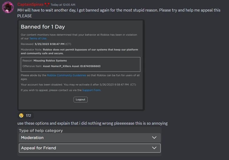 roblox moderation being dumb again. | Fandom