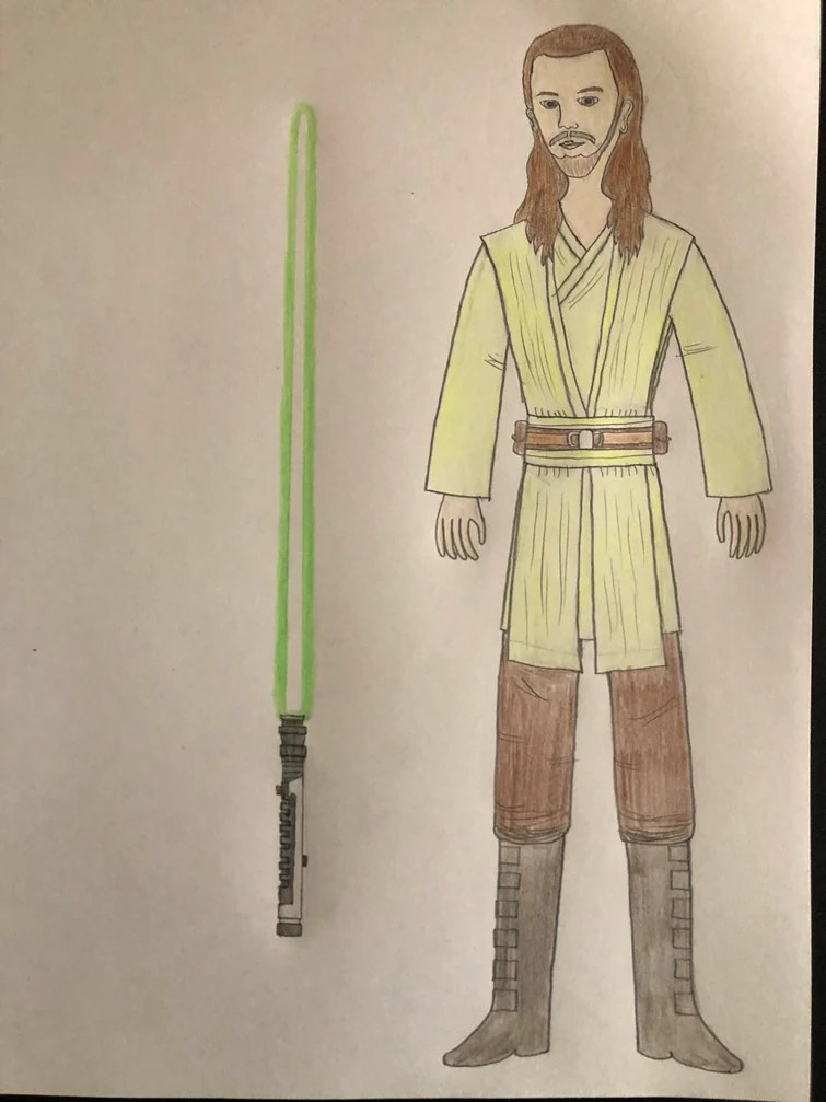 My drawing of Jedi Master & Maverick Qui-Gon Jinn | Fandom