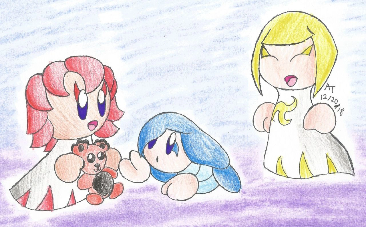 I found a couple pieces of fan art of the Mage Sisters | Fandom