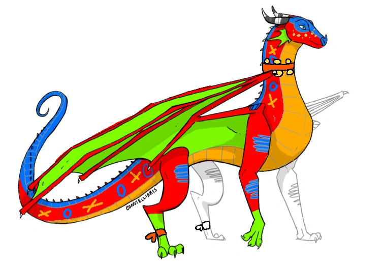 Clown/jester inspired rainwing? I THINK SO (bright color warning?) | Fandom