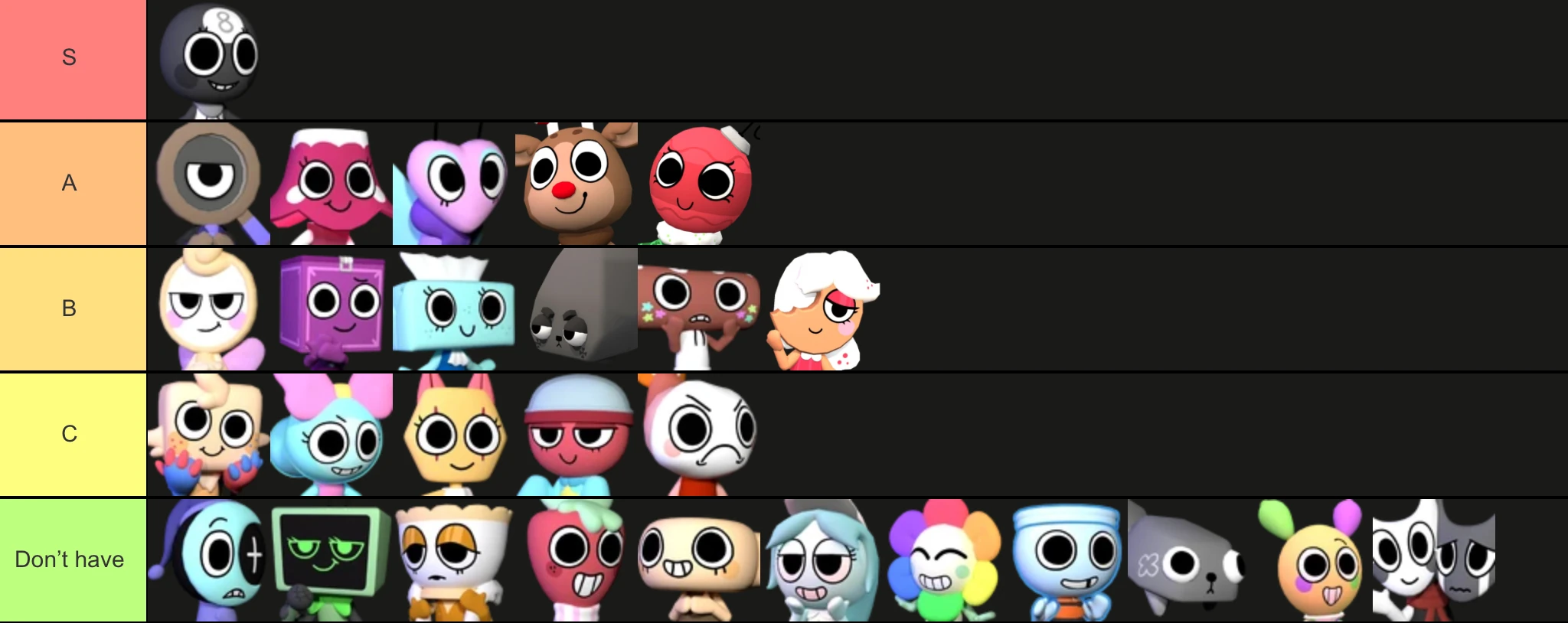 Tier list of toons on how good I am at using them (left to right) | Fandom
