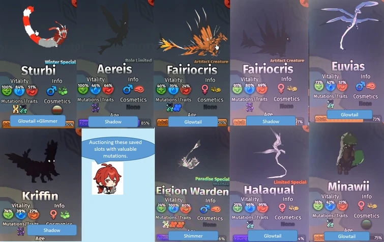 Trading rare mutations (shimmer/shadow/glowtail | Fandom