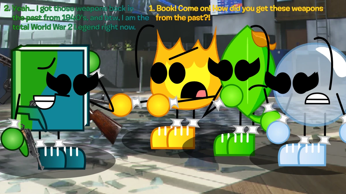 The Final 3 sees Book is the WWII legend right now. | BFDI: Modern ...