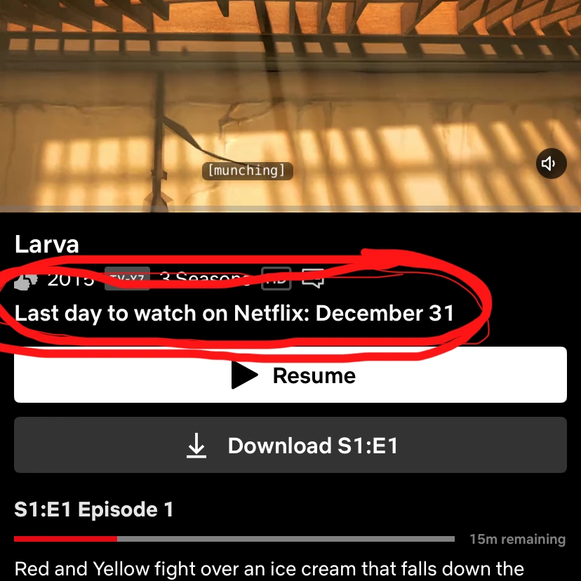 Truly disappointed to see our larva leave Netflix. | Fandom