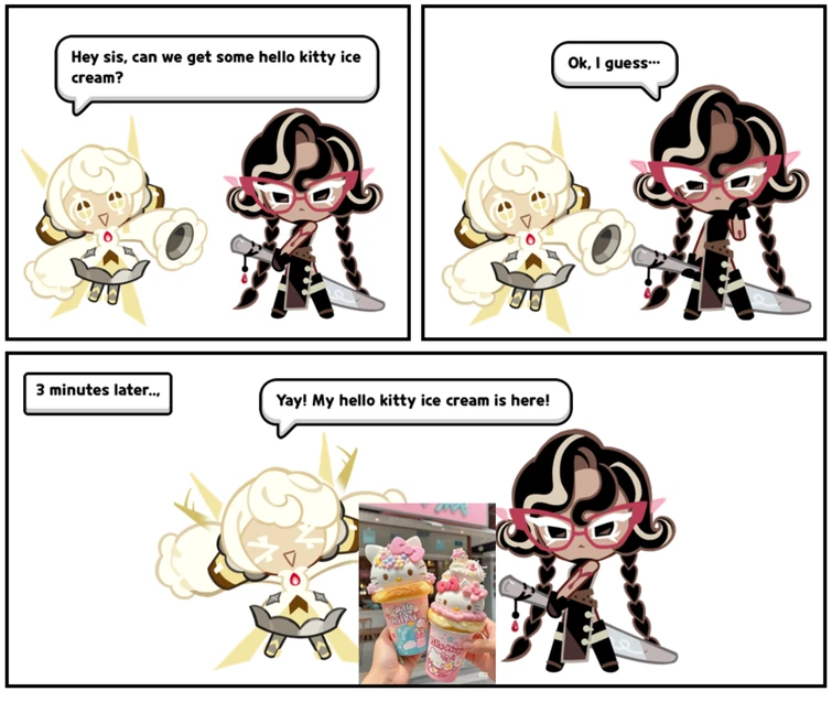 Pudding la mode cookie and choco drizzle cookie get some hello kitty ice cream | Fandom