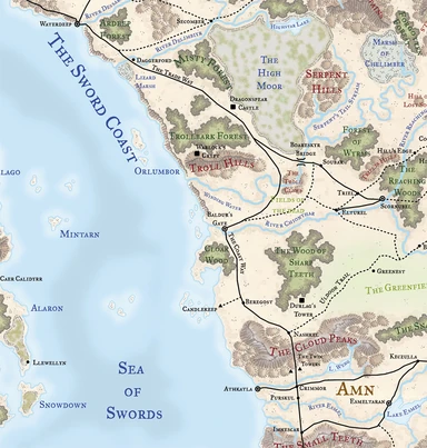 Setting Map | Baldur's gate the sword coast chronicles Wiki | Fandom