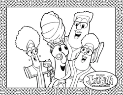 veggietales josh and the big wall coloring pages