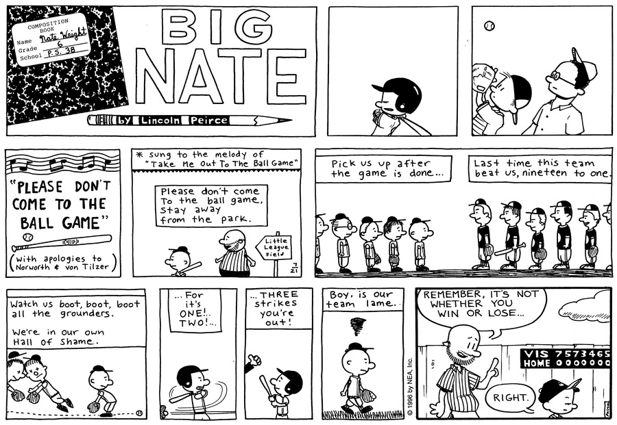 Comic Strip: July 21, 1996 | Big Nate Wiki | Fandom