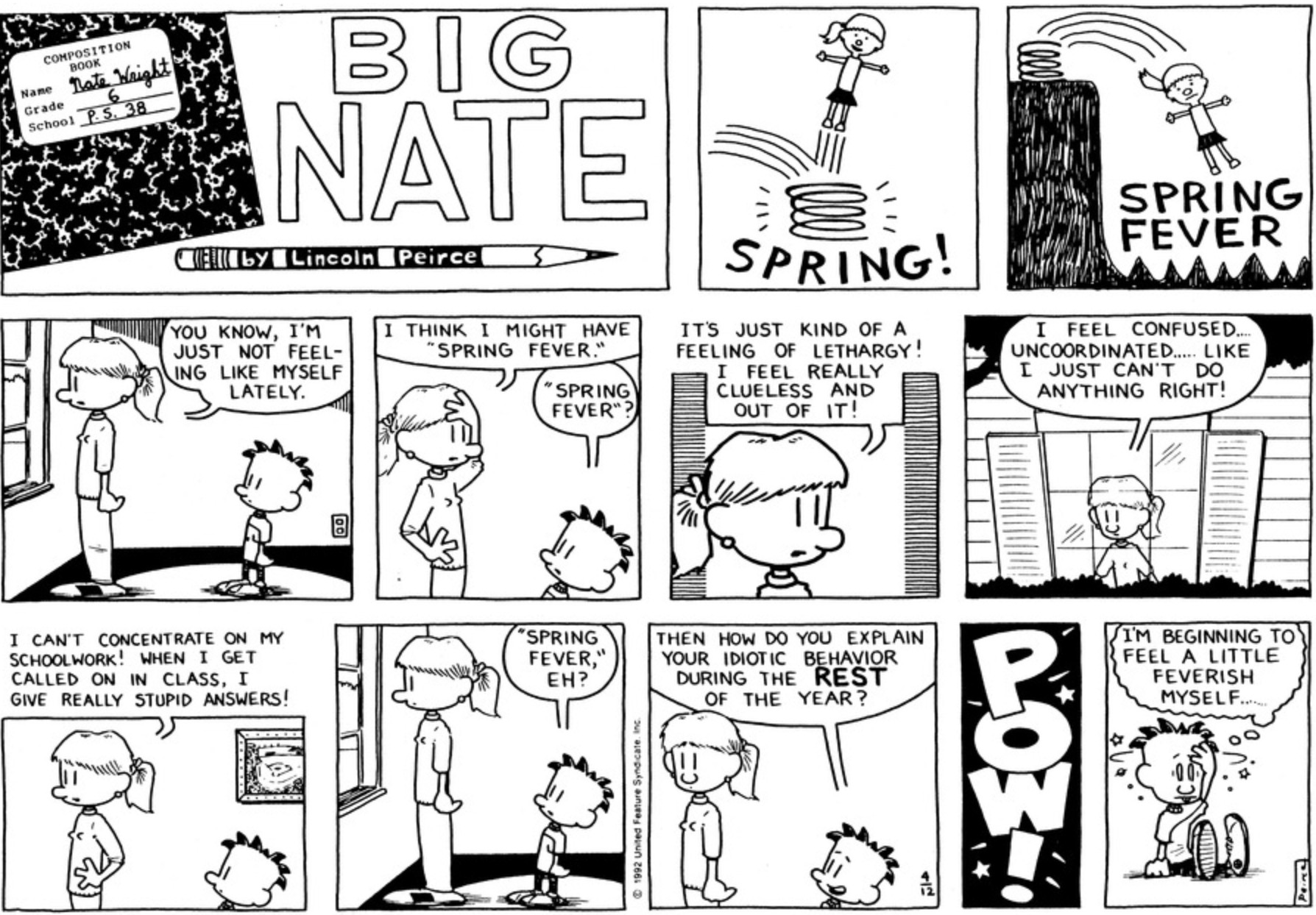 Comic Strip: April 12, 1992 | Big Nate Wiki | Fandom